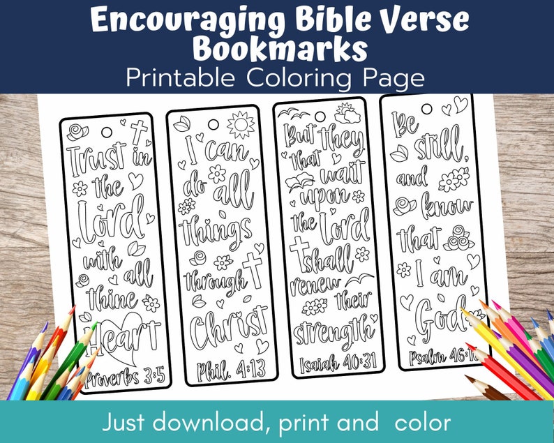 Coloring Bible Verse Bookmarks, Sunday School Coloring Sheets ...