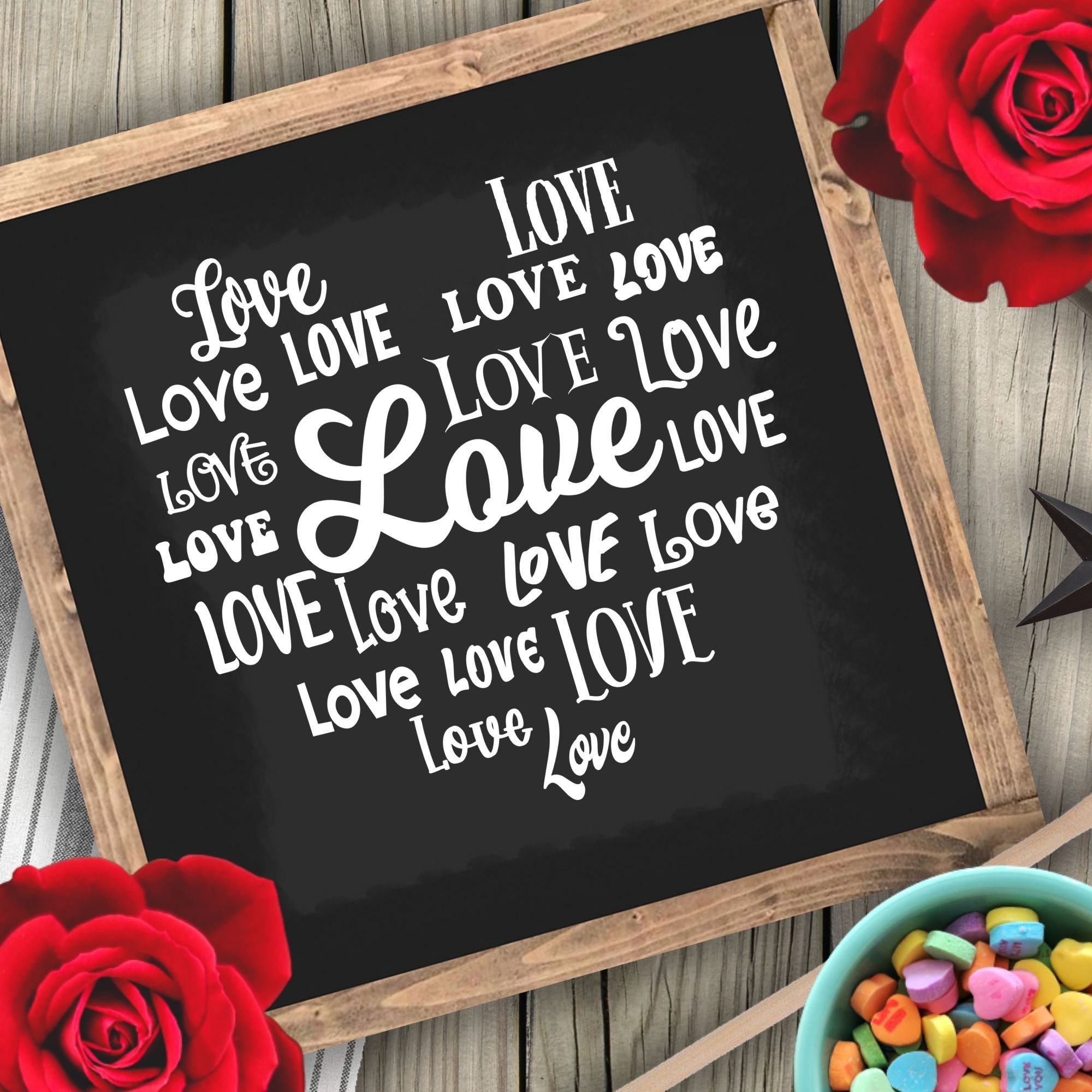 Valentine SVG, Love Word Art SVG, Heart SVG, Valentine Decor, Love Wall ...