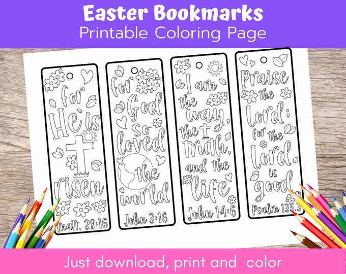 Easter Printable Bookmarks, Coloring Bookmarks, Printable Bookmarks ...