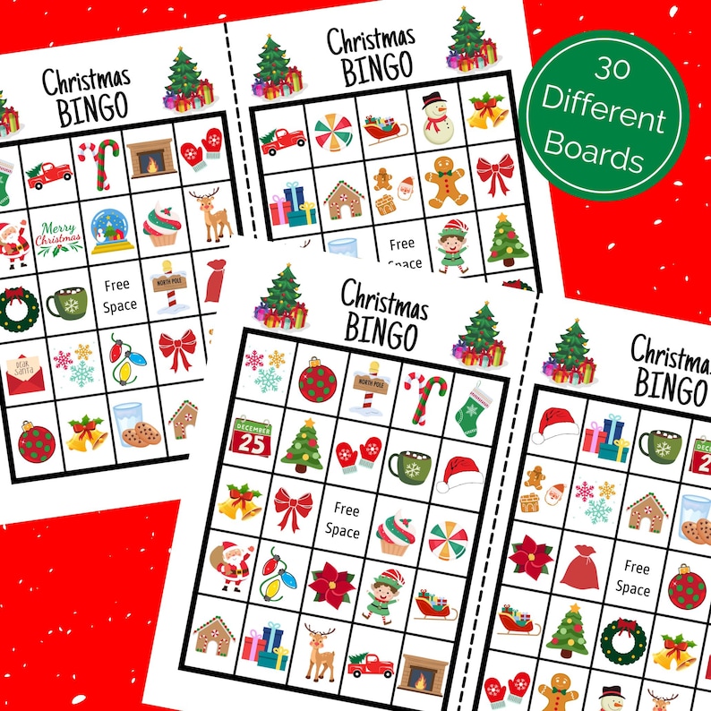 Printable Christmas Bingo, Printable Games for Kids, Classroom Games ...