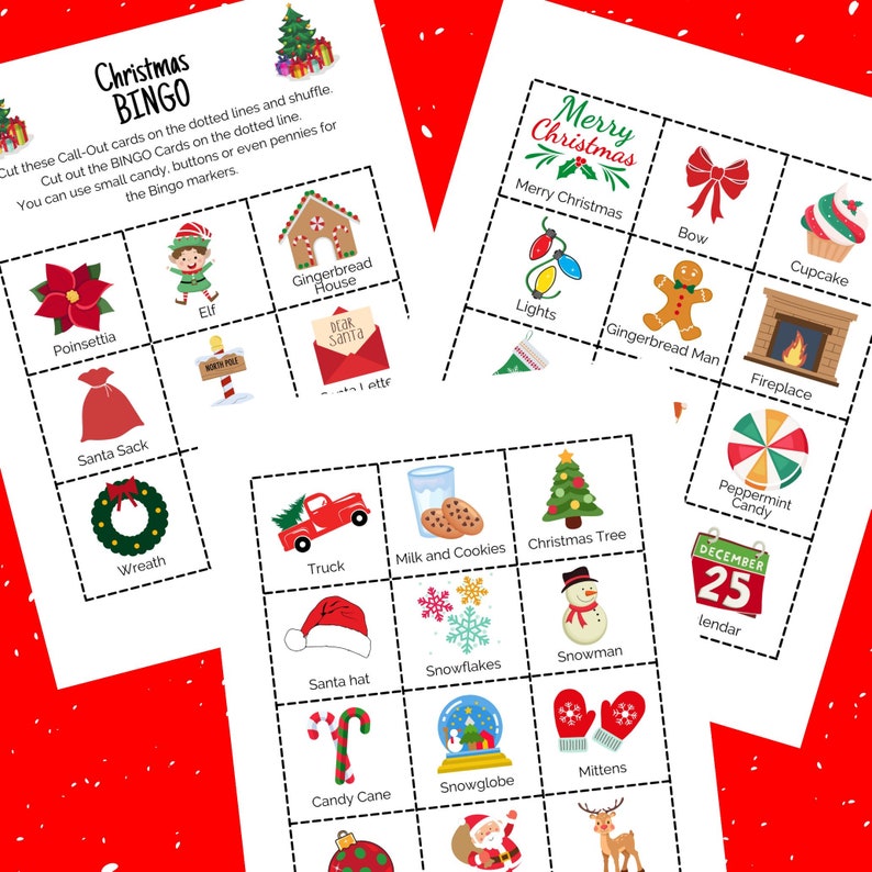 Printable Christmas Bingo, Printable Games for Kids, Classroom Games ...