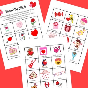 Printable Valentine Bingo, Printable Games for Kids, Classroom Games ...