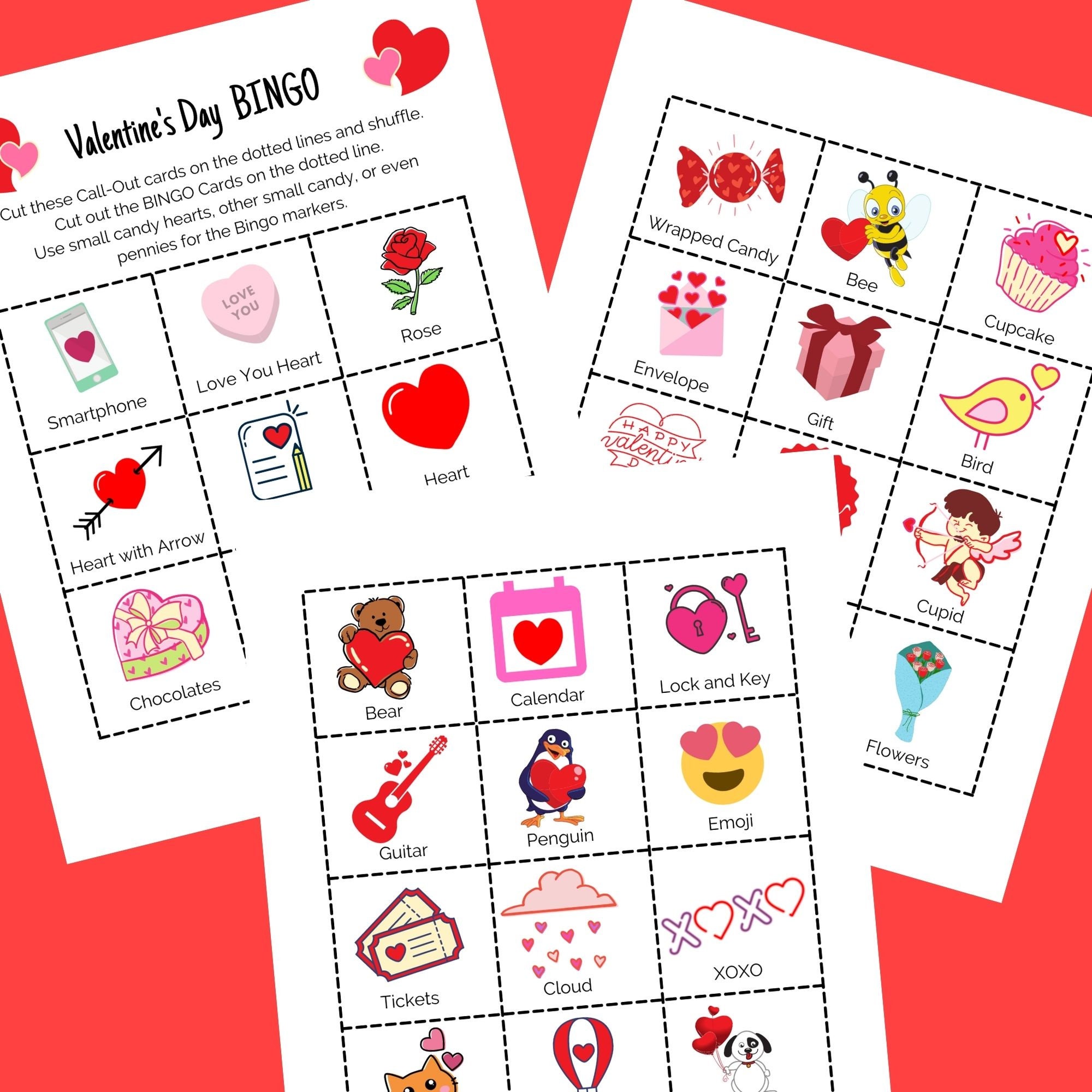 Printable Valentine Bingo Game: Classroom Set (digital Download) - Etsy