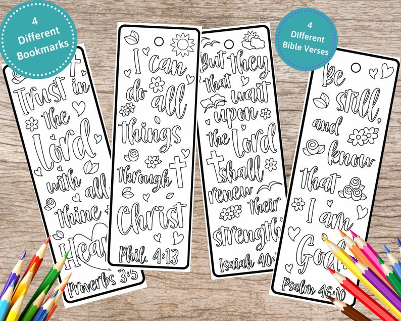 Coloring Bible Verse Bookmarks, Sunday School Coloring Sheets ...
