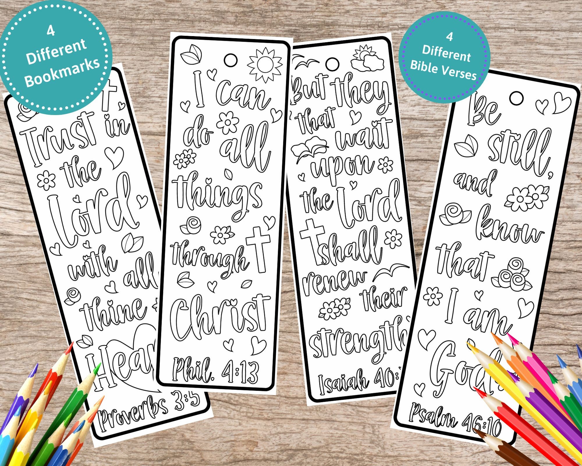 Coloring Bible Verse Bookmarks, Sunday School Coloring Sheets ...