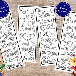 Fearless Bible Verse Coloring Bookmarks: Sunday School Activity (PDF ...