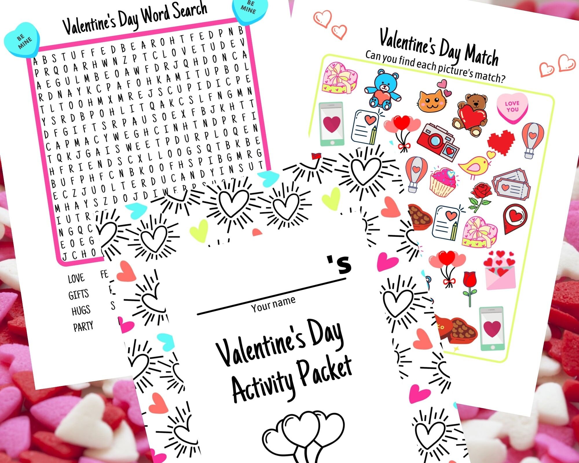 Valentine's Day Activity Packet: Printable Games for Kids (PDF) - Etsy