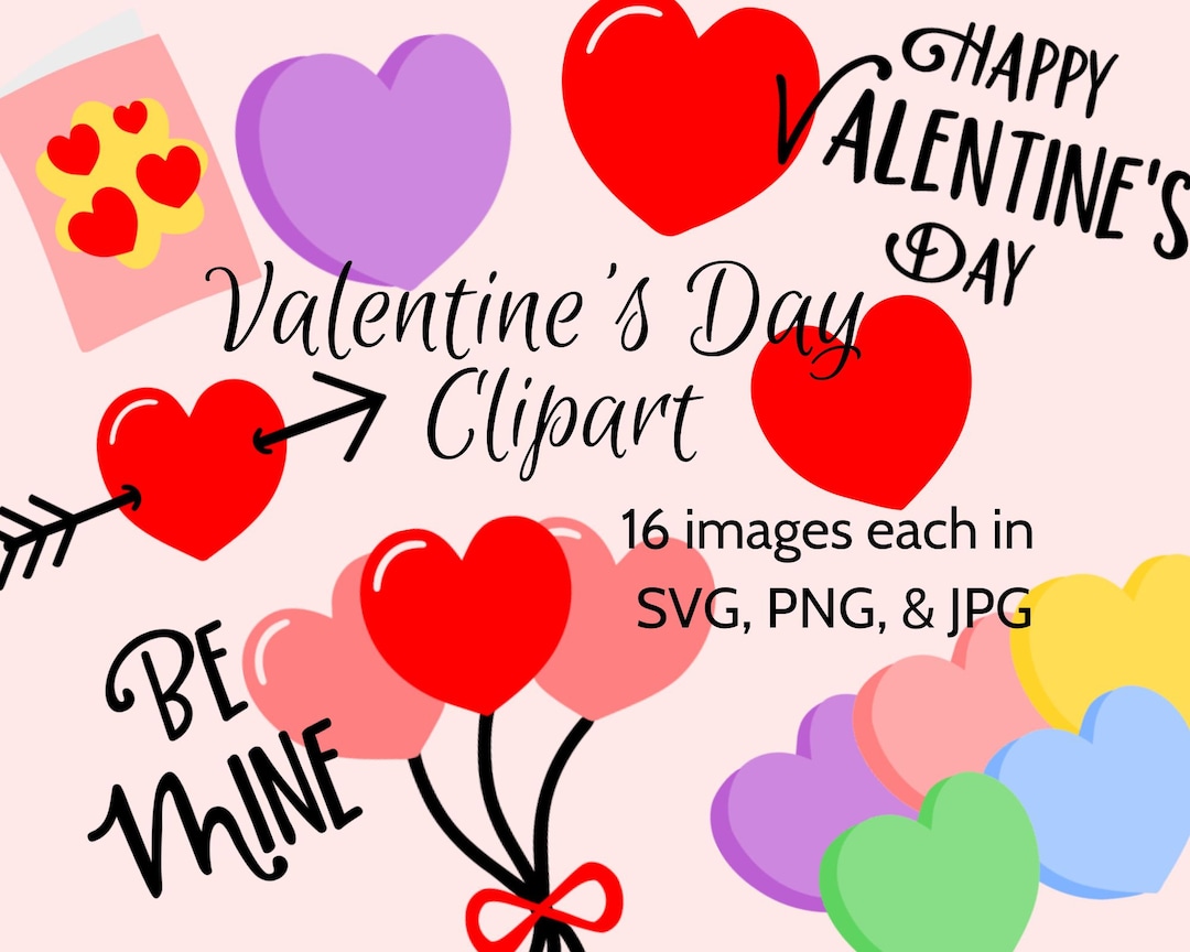 Valentine's Day Clipart: Heart SVG Cut Files (digital Download) - Etsy