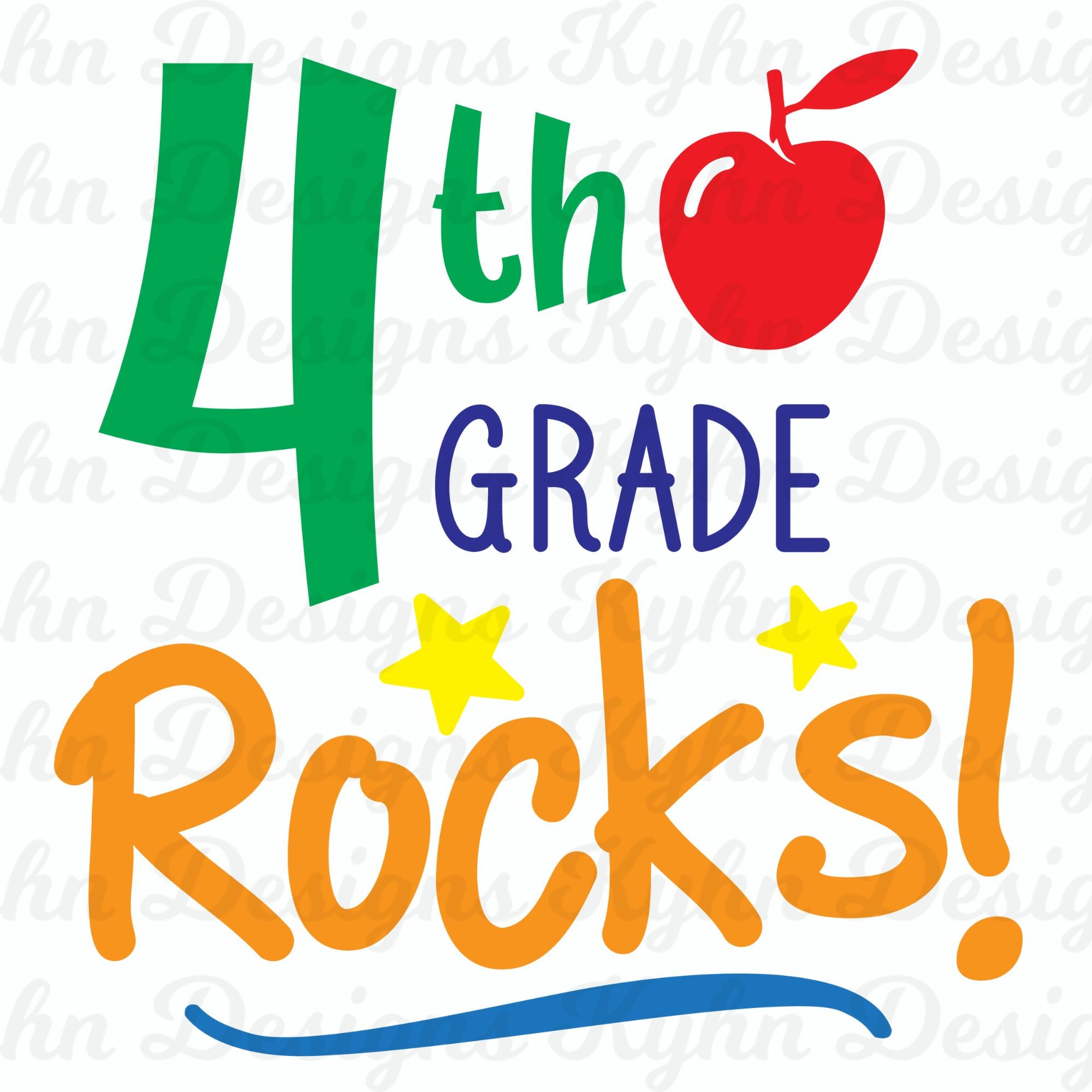 4th Grade Rocks SVG, Back to School SVG, School SVG, Kids Svg, Grade ...