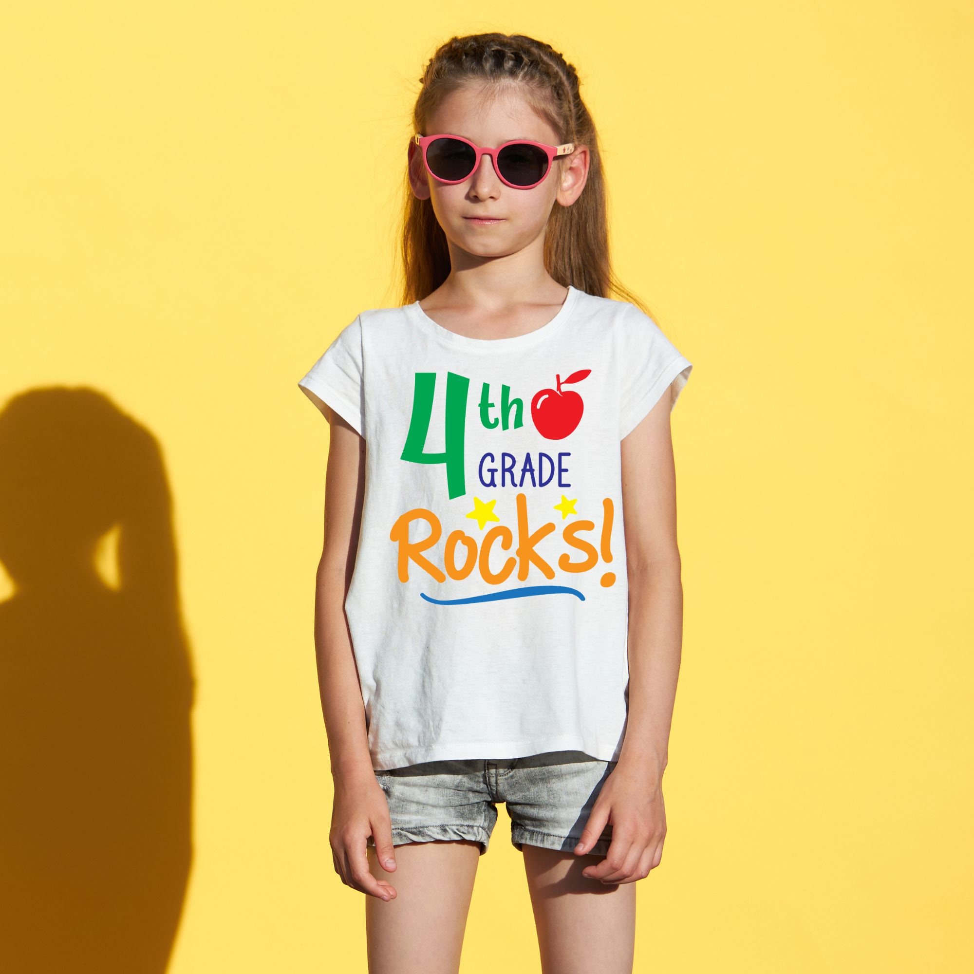 4th Grade Rocks SVG, Back to School SVG, School SVG, Kids Svg, Grade ...