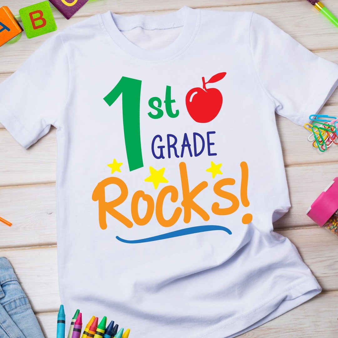 1st Grade Rocks SVG, Back to School SVG, School SVG, Kids Svg, Grade ...