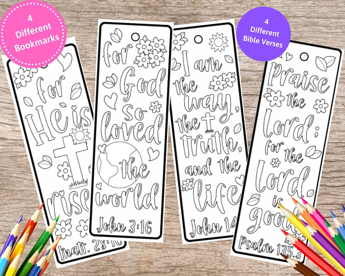 Easter Printable Bookmarks, Coloring Bookmarks, Printable Bookmarks ...