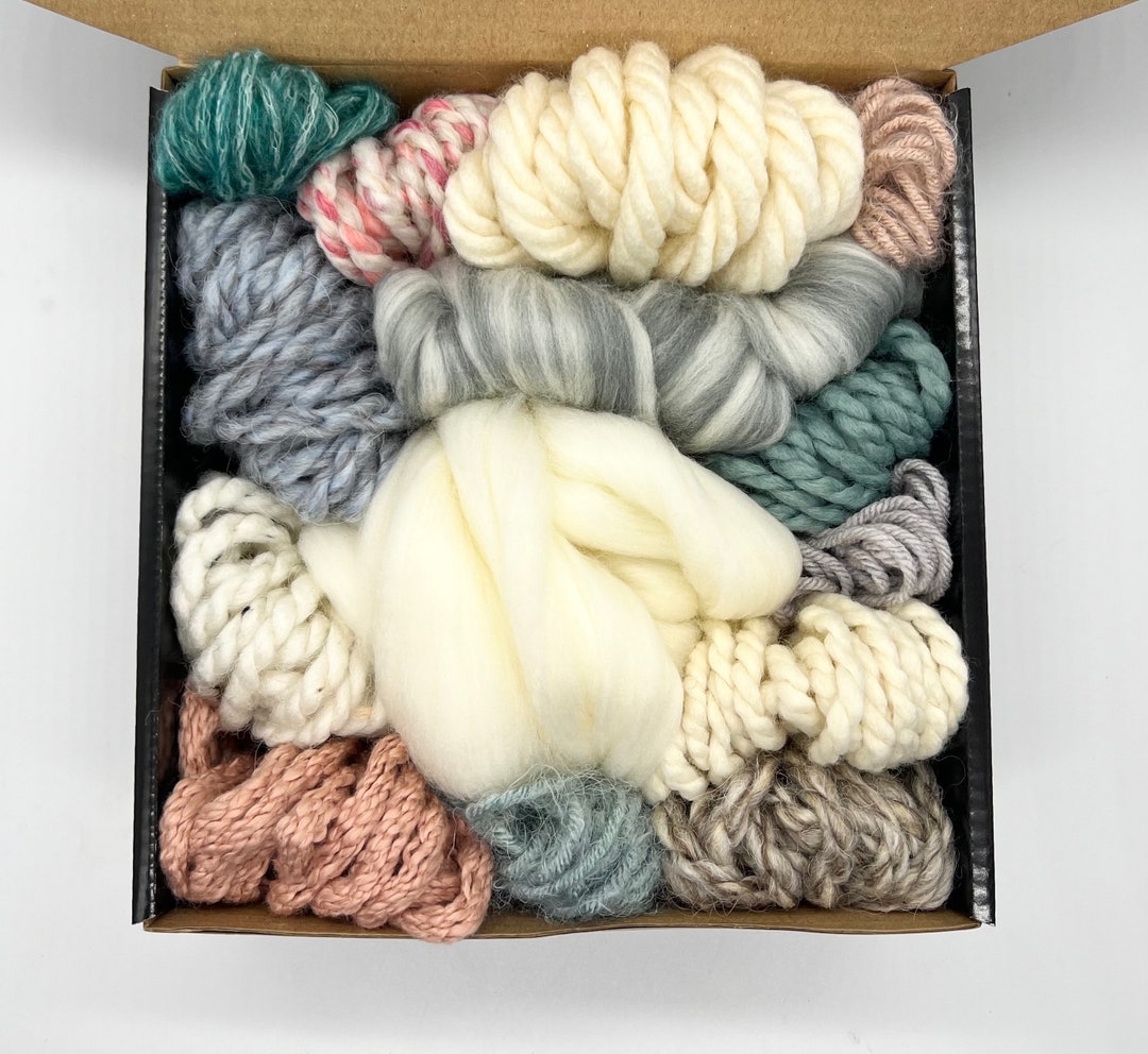 Fiber Weaving Destash 60 Yards Box of Curated Yarn Bundle, DIY, Macrame ...