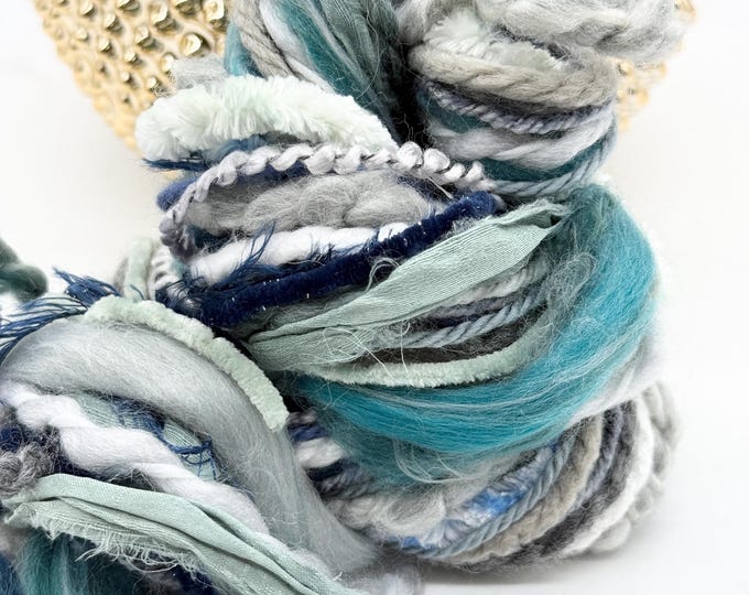 Art Yarn Bundle RAIN 17 Yards Total (1 Yards of Each) , Yarn Scraps ...