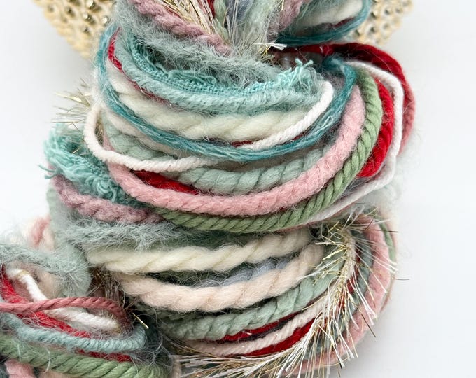 Yarn Scrap Bundle: COWGIRL CHRISTMAS 18 Unique Yards of Fiber (1 Yd ...