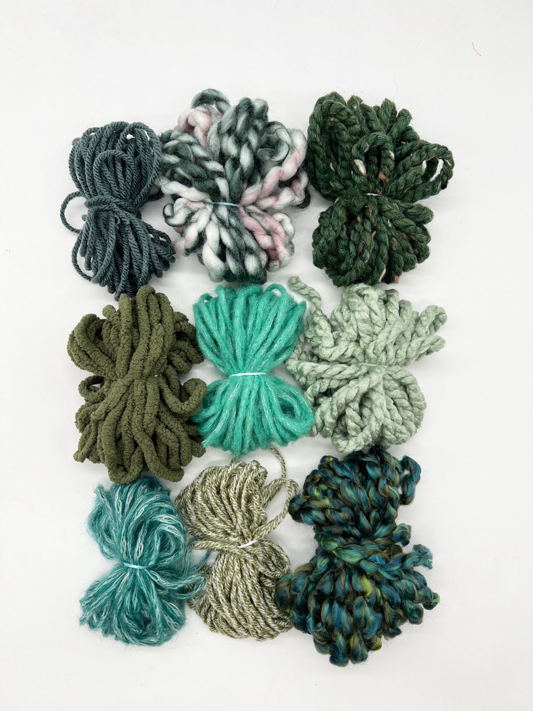 Yarn Fiber Bundles 3 to 4 Yard Mini Bundle Samples, Weaving, Macraweave ...