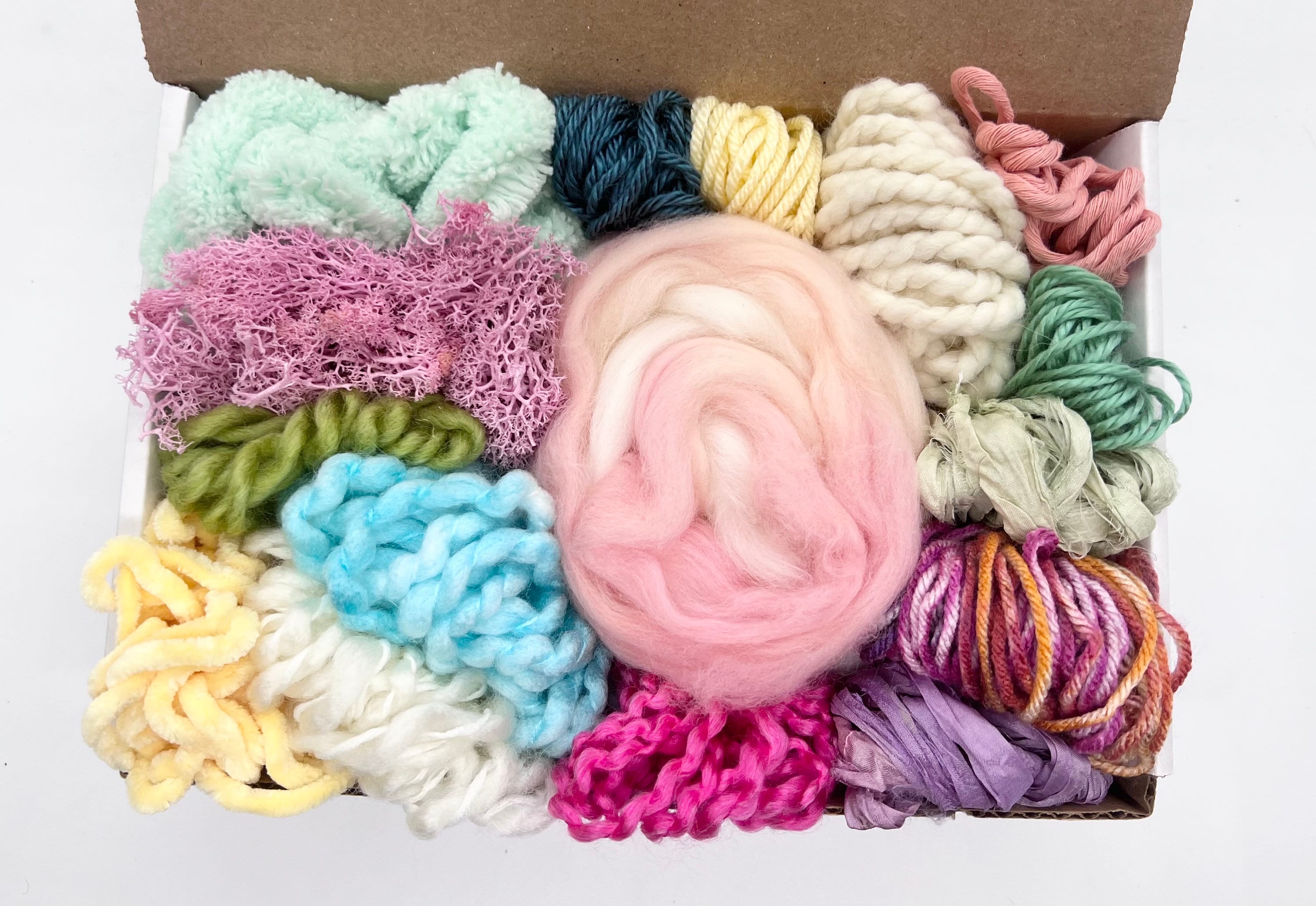 Yarn Weaving Pack, Bright Colorful Fiber Bundle, 40 Yards, Includes ...