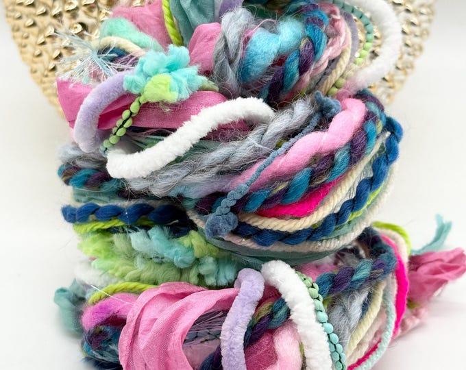 Pool Party Fiber Pack Yarn Sari Bundle 13 Yards Total (1 Yards of Each ...