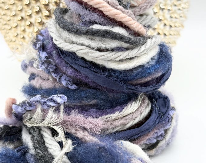 Texture Yarn Bundle: VIOLET STORM 20 Unique Fiber Yarns X 1 Yard Purple ...