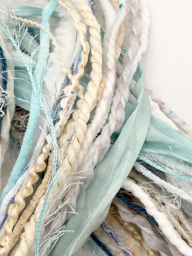 Yarn Sampler Pack: FROZEN LAKE 21 Individual Yards Textures for Weaving ...