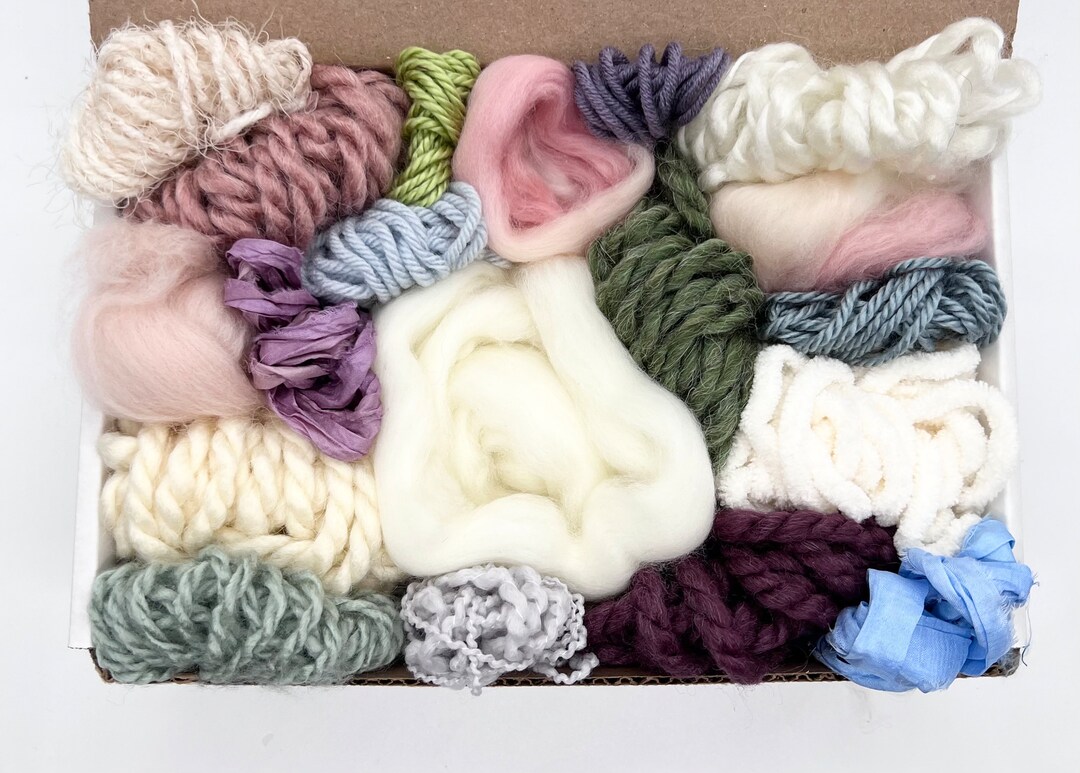 Fiber for Weaving Curated Fiber Box 50 Yards, Incl Sari Ribbon Roving ...