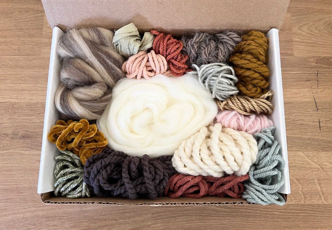 Fiber Weaving Destash 60 Yards Box of Curated Yarn Bundle, DIY, Macrame ...