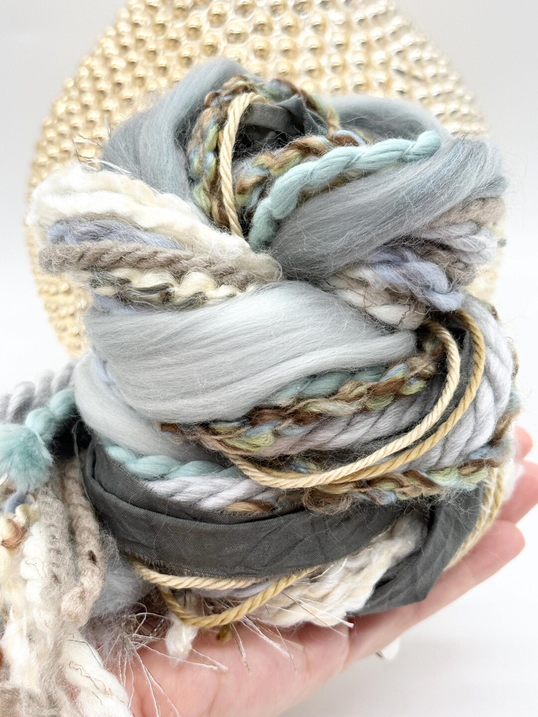 Yarn for Weaving OCEAN HAZE 14 Yards Total (1 Yards of Each) Fiber Yarn ...
