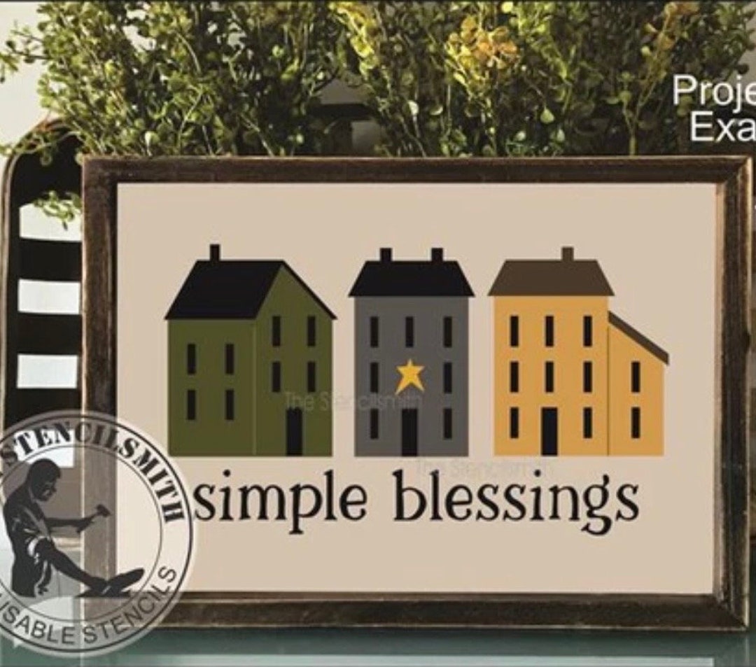 Primitive Saltbox House Sign, Primitive Decor, Saltbox Decor, Blessings ...