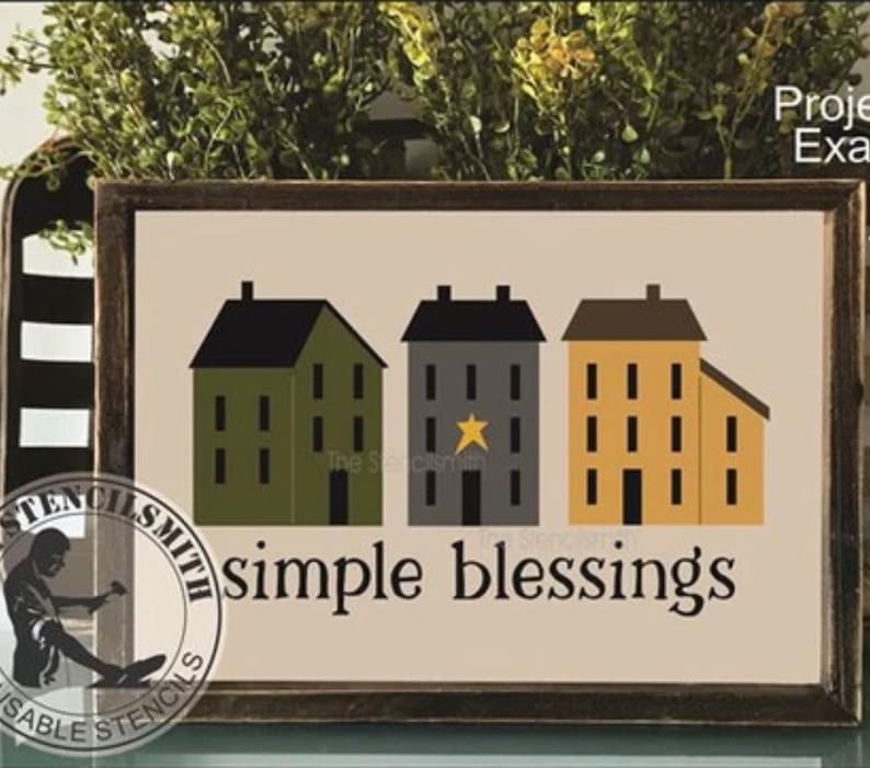 Primitive Saltbox House Sign, Primitive Decor, Saltbox Decor, Blessings ...