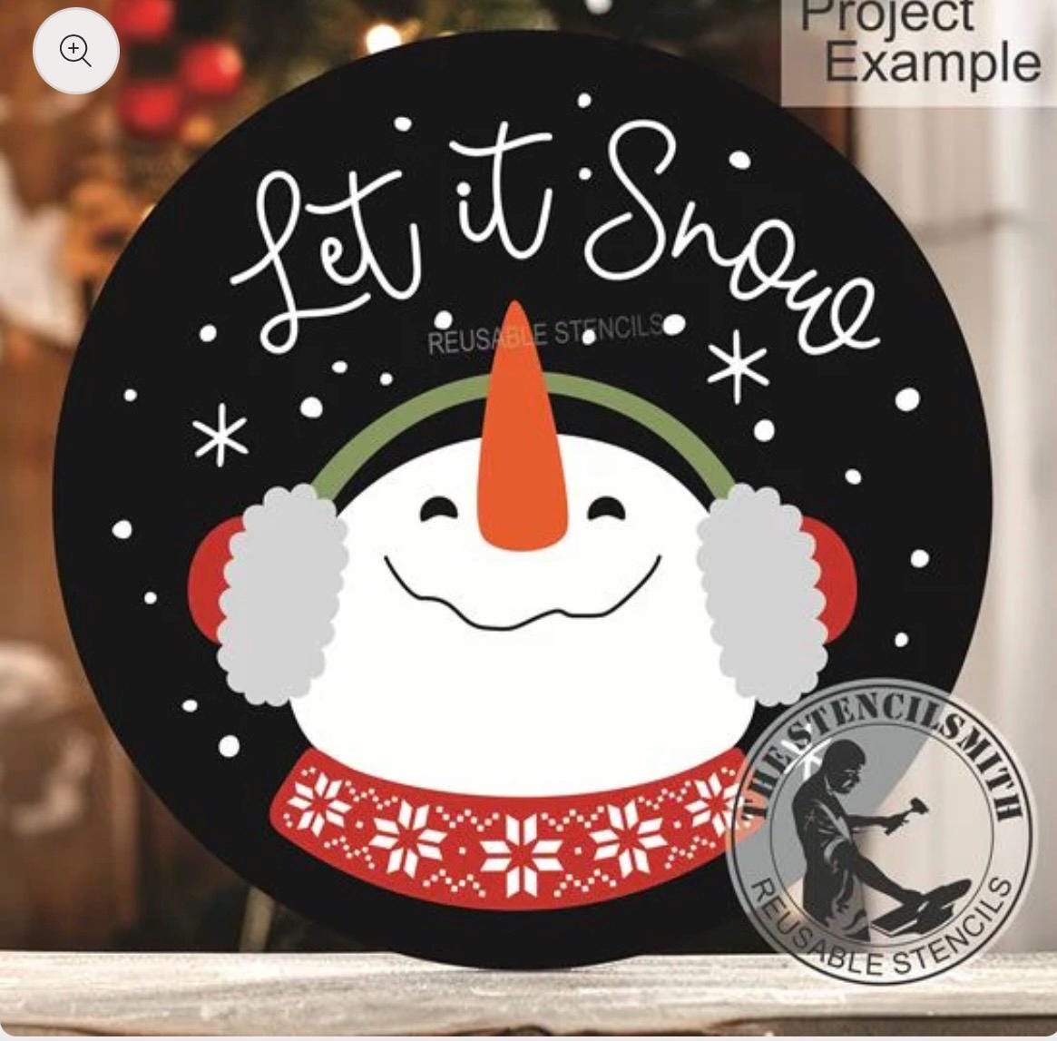 Primitive Let It Snow Snowman Door Hanger, Winter Decor, Welcome Door ...