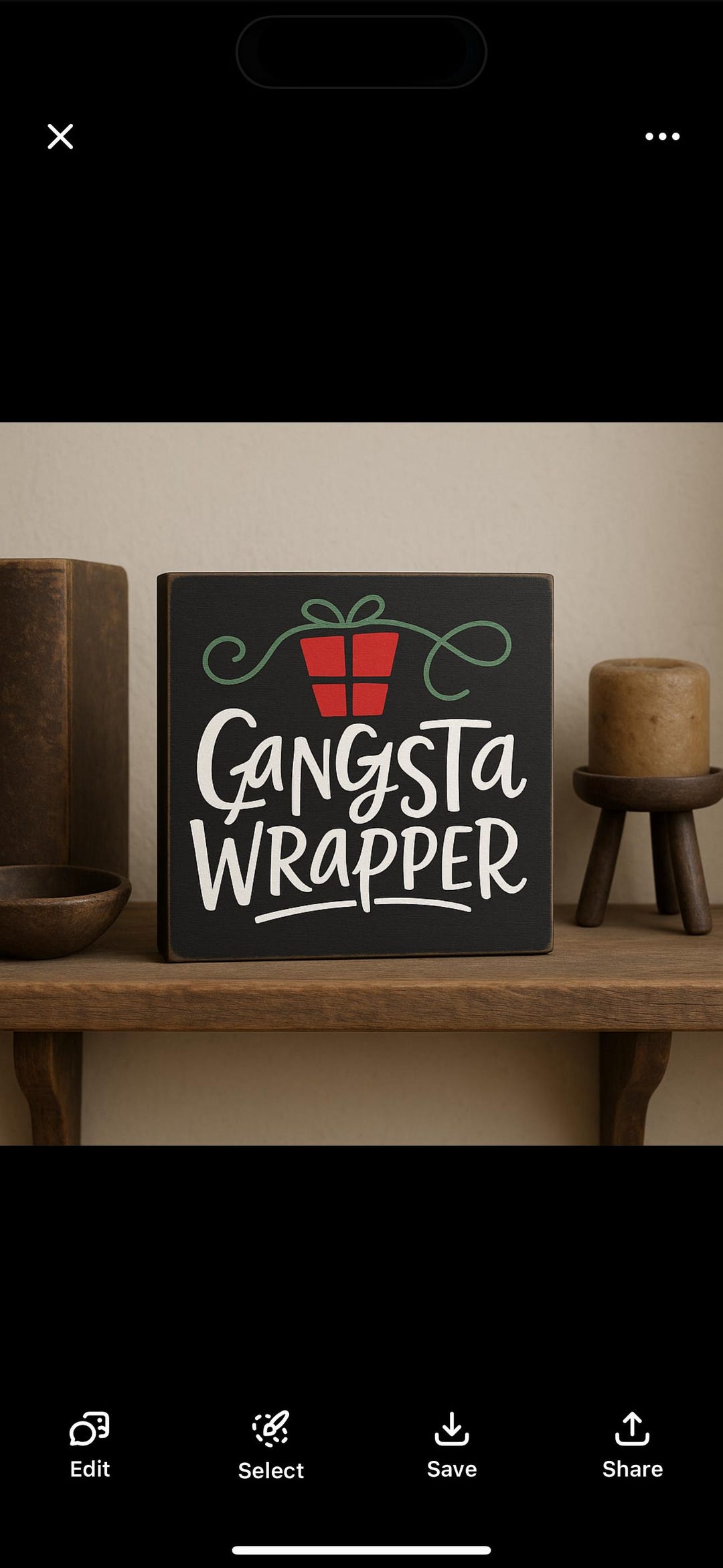 Gangsta Wrapper Sign, Funny Christmas Sign, Rustic Farmhouse Holiday ...