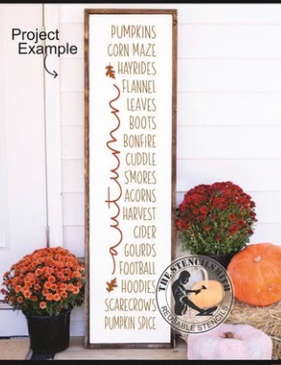 Autumn Words Wood Porch Leaner, Porch Sign, Fall Decor, Fall Words Sign ...