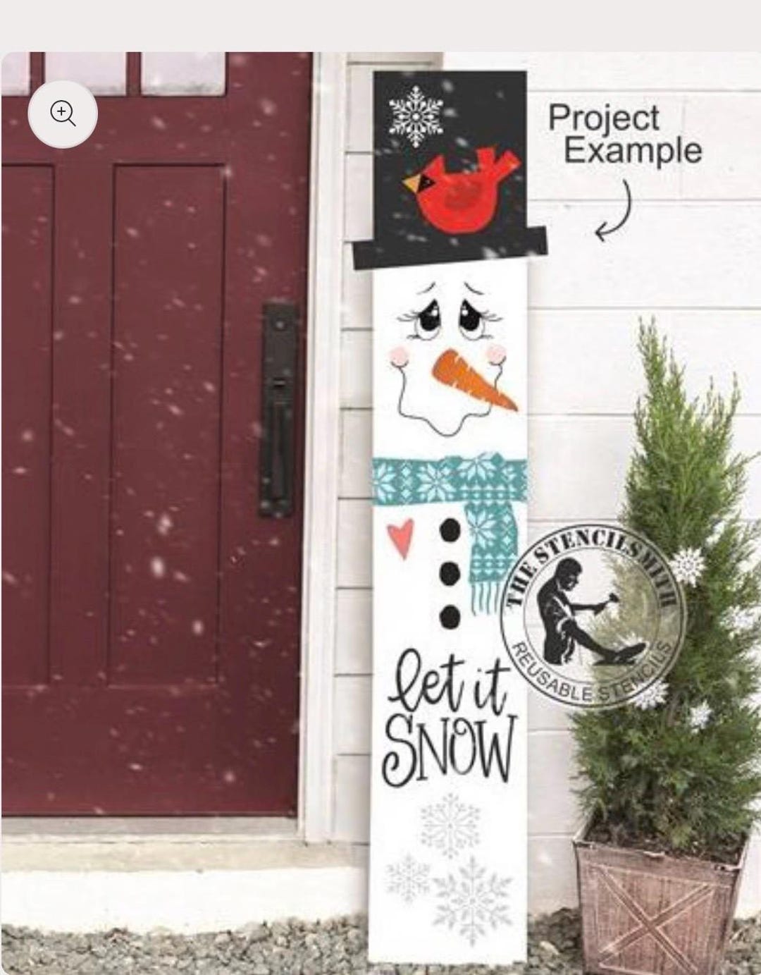 Let It Snow Primitive Porch Leaner, Winter Porch Sign, Snowman Porch ...
