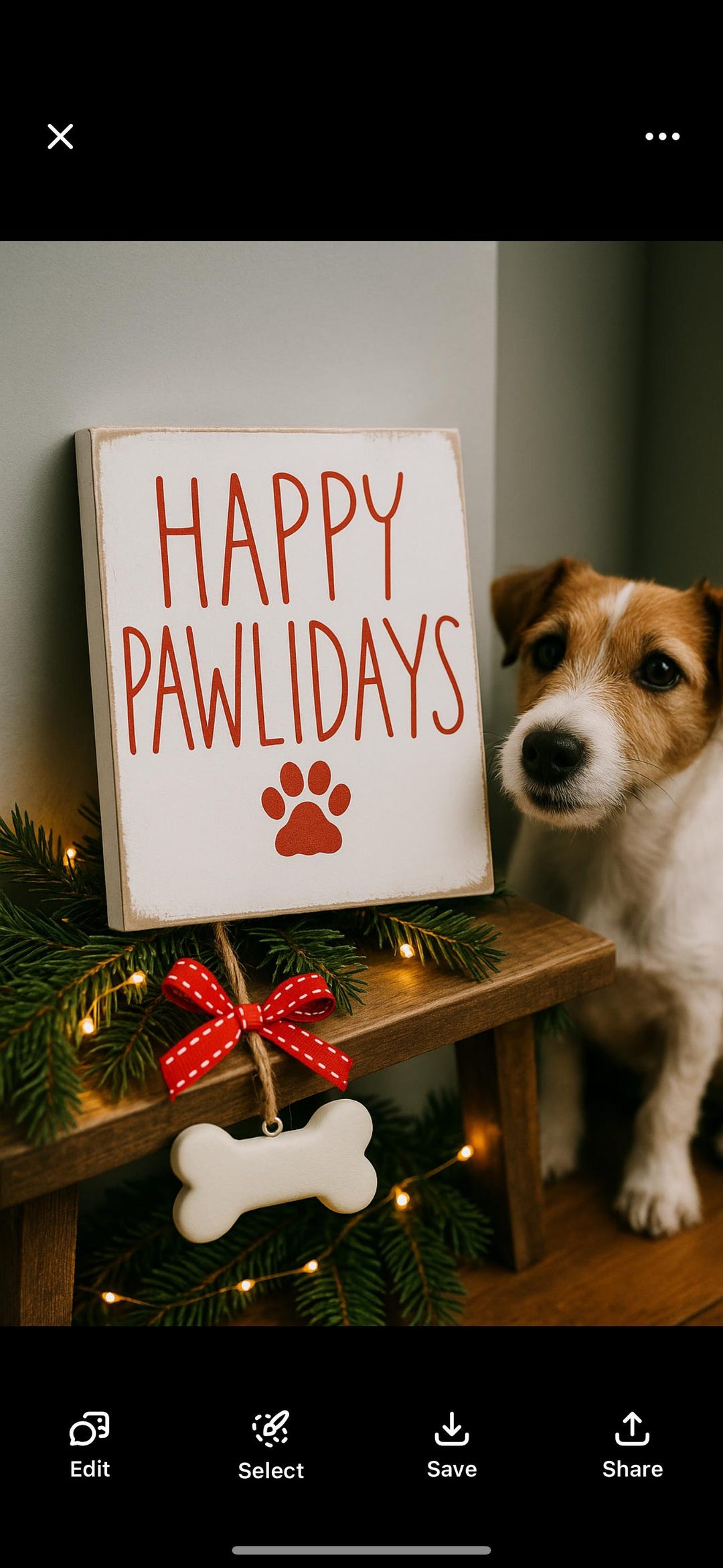 Happy Pawlidays Dog Christmas Sign, Rustic Pet Christmas Decor ...