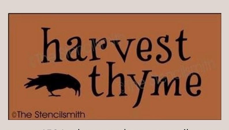 Primitive Harvest Thyme FALL SIGN, Primitive Fall Sign, Fall Decor ...