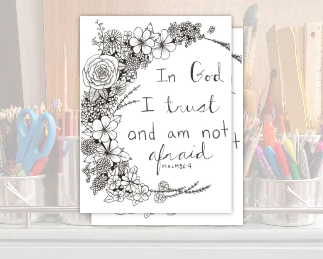 Flower Bible Verse Adult Coloring Page Printable Digital - Etsy