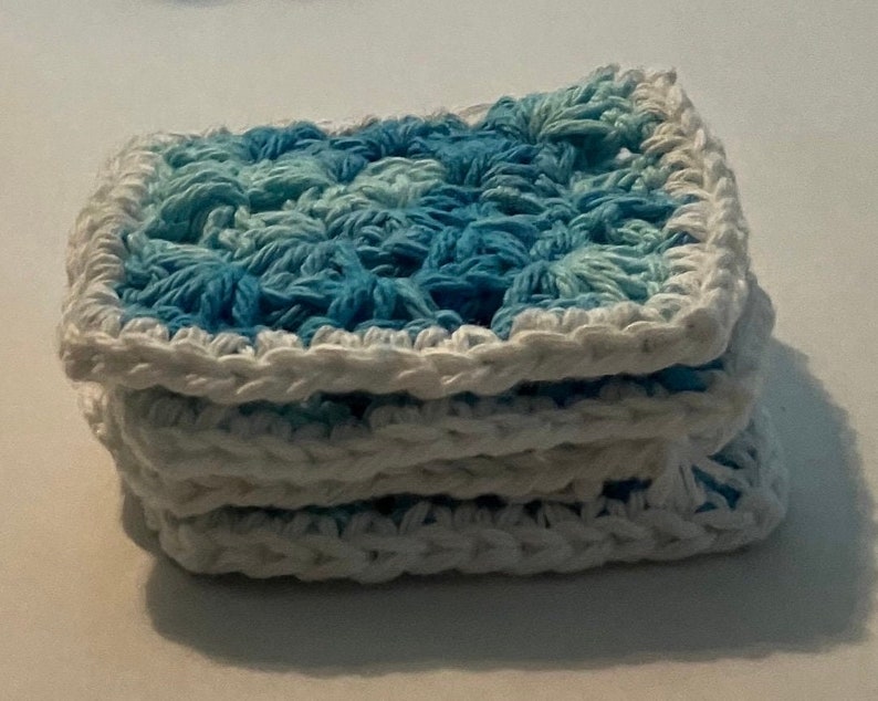 Blueberry Burst Granny Square Coasters Set of 4. Handmade From 100% ...