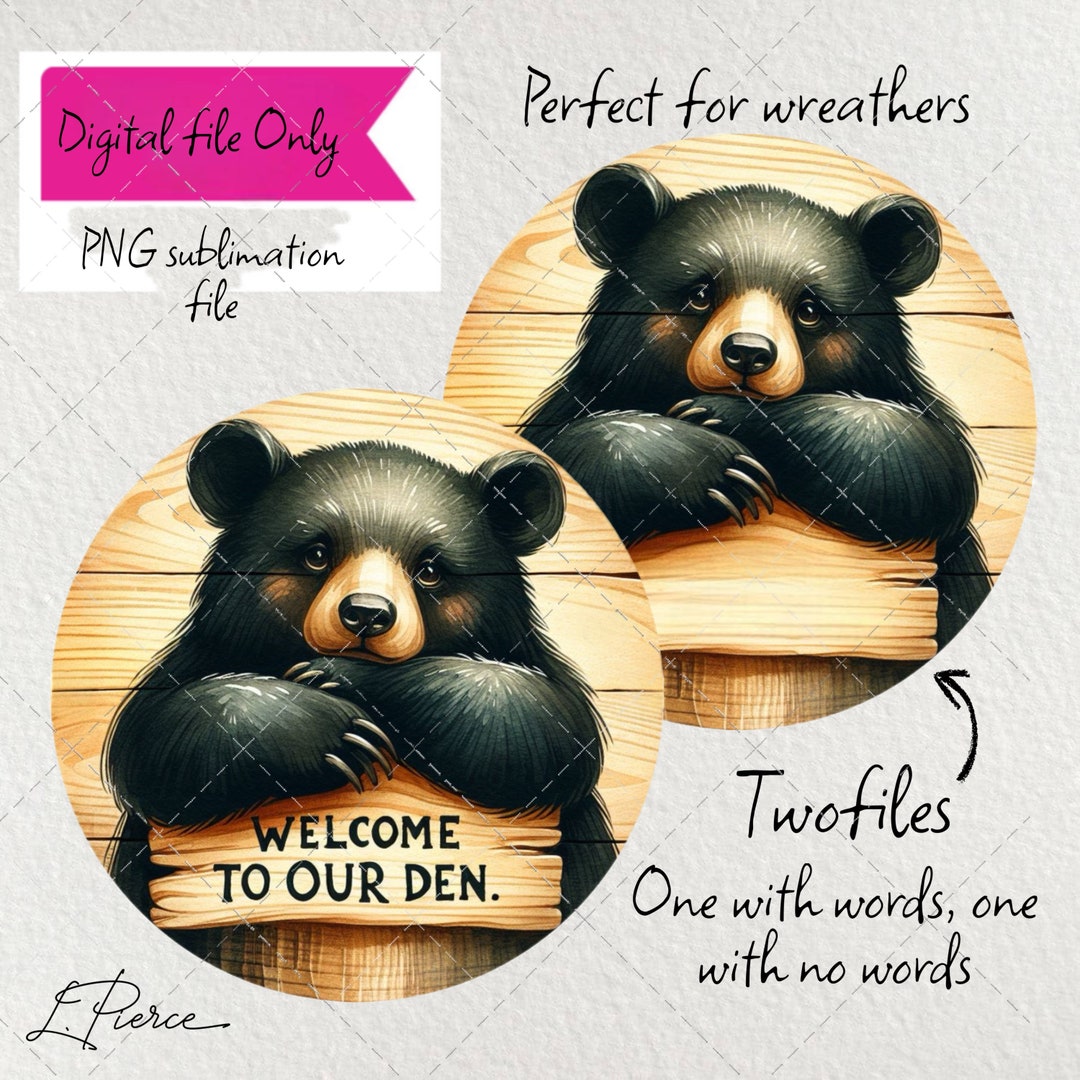Welcome Door Sign, Sublimation Wreath Attachment, Cabin, Sign PNG ...