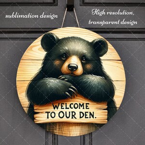 Welcome Door Sign, Sublimation Wreath Attachment, Cabin, Sign PNG ...