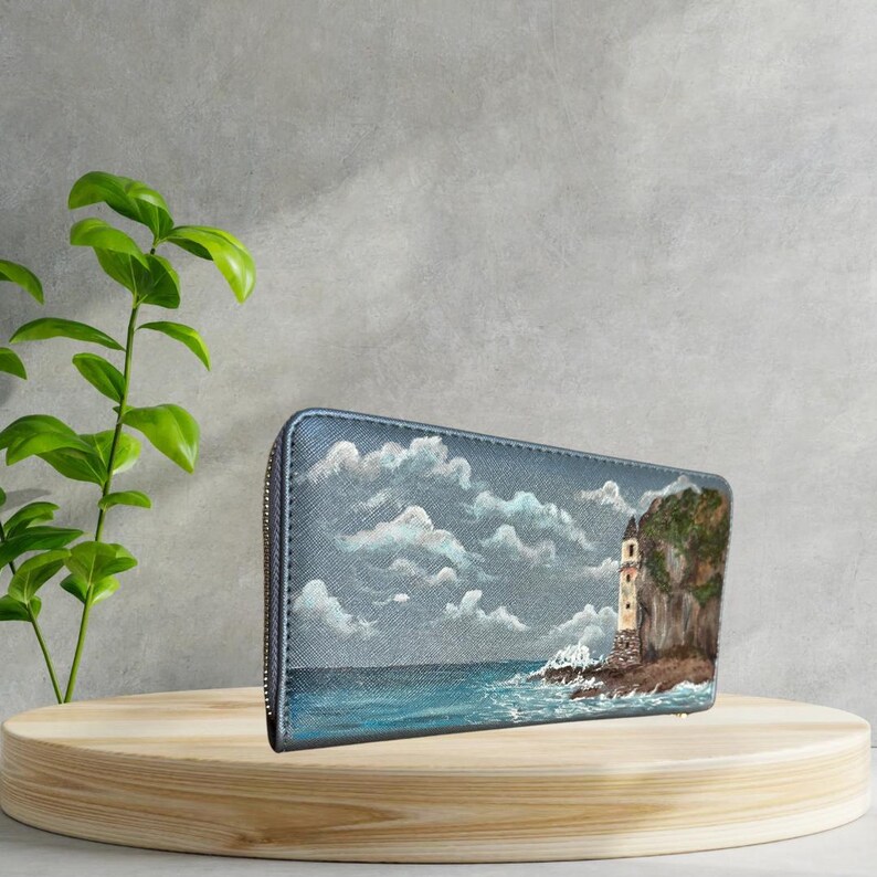 Custom Hand Painted Travel Wallet With Laguna Beach Tower - Etsy