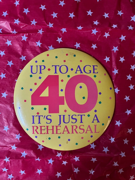 Vintage Pin - 40th Birthday Pin - Gem