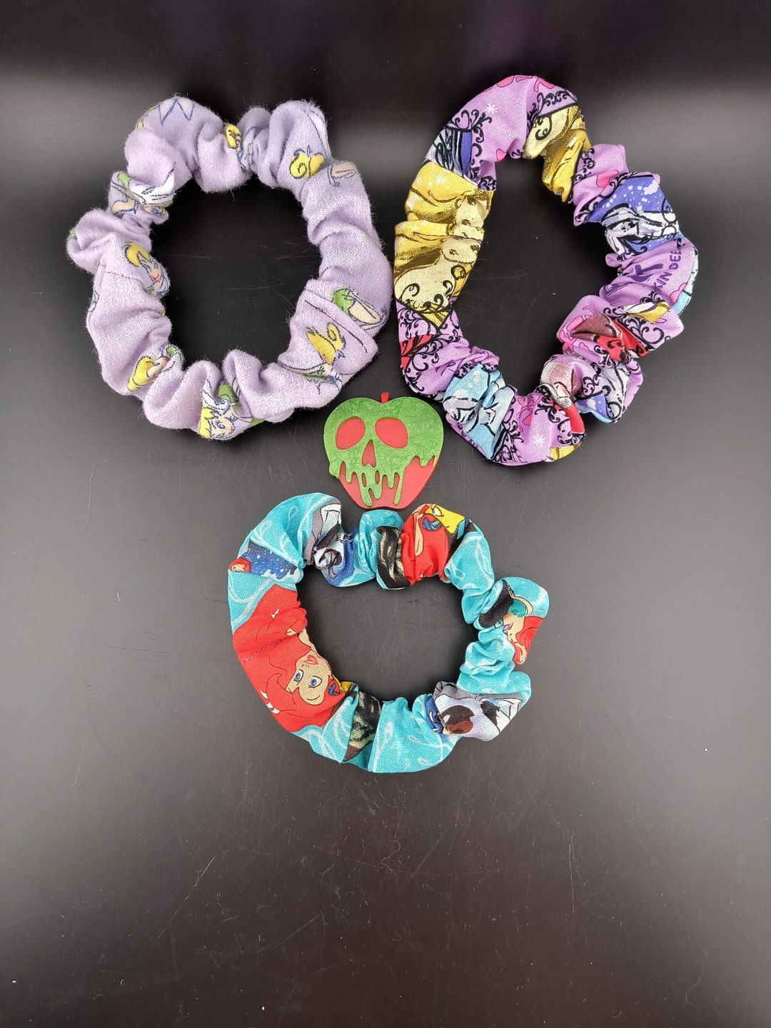 3 Pack Disney Scrunchies, Disney Princess Scrunchies, Tinkerbell ...