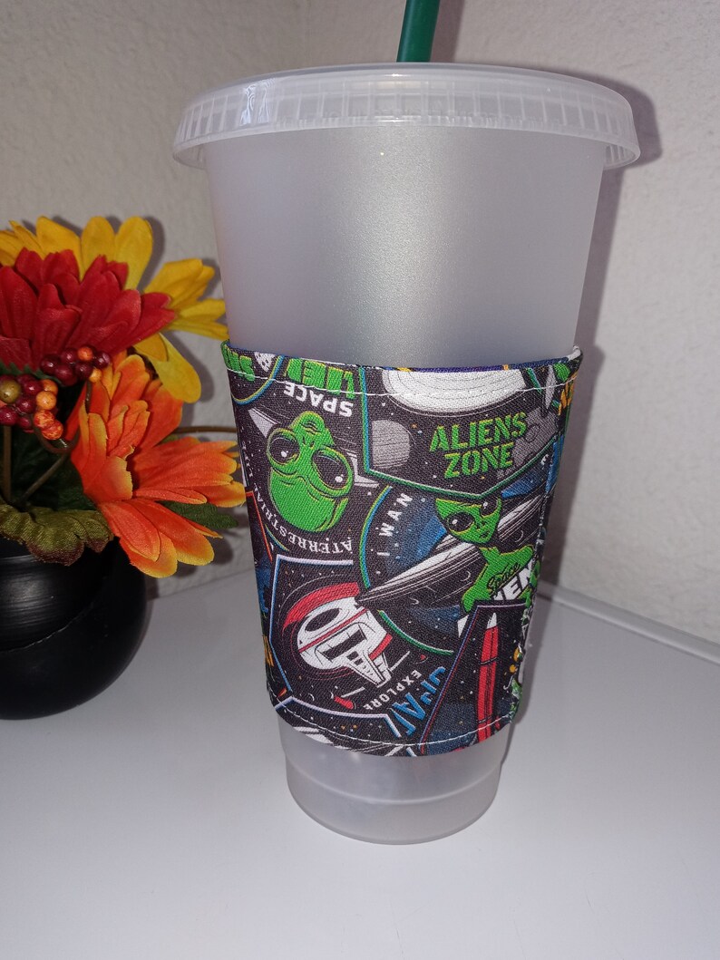 Alien Coffee Cozy NASA Coffee Cozy Reversible Coffee Cozy - Etsy