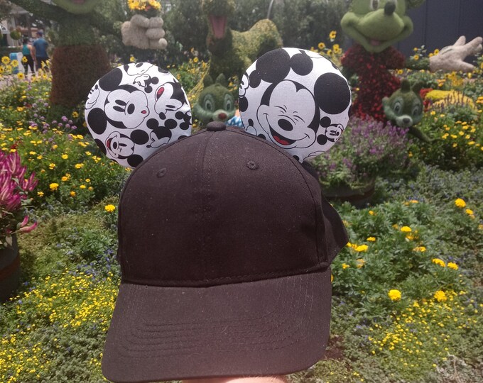 Mickey Mouse Baseball Hat Ears, Mickey Baseball Cap Ears, Magic Kingdom ...