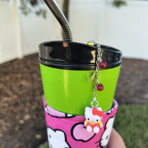 Hello Kitty Dangle, Kitty Straw Charm, Fancy Straw Bling, Regular Straw ...