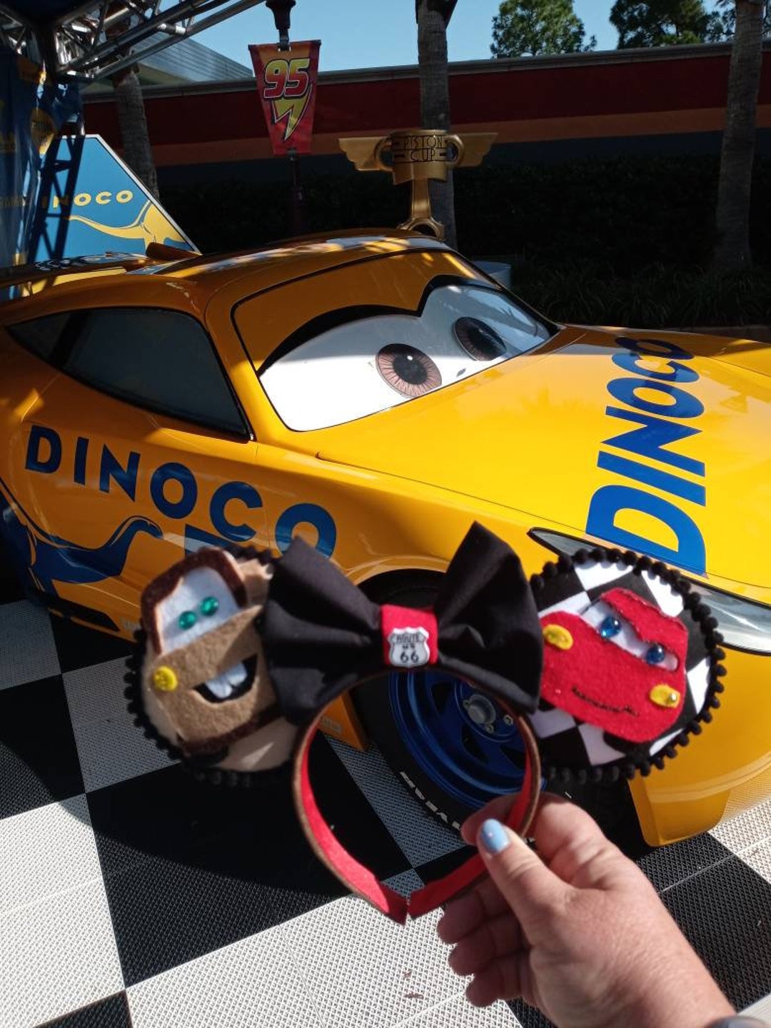 Tow Mater Mickey Ears, Lighting Mcqueen Mickey Ears, Disneyland Mouse ...
