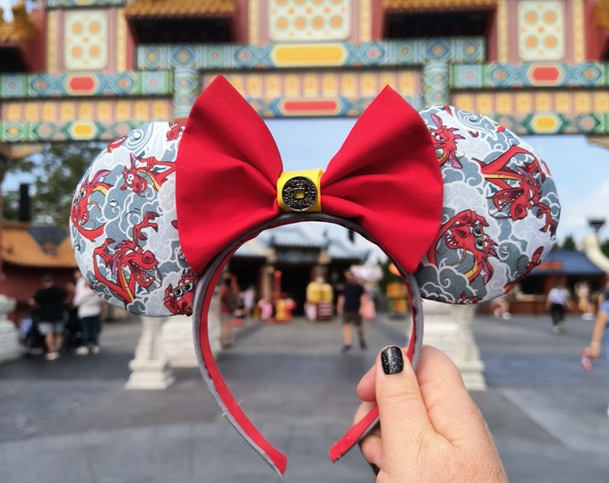 Mushu Mickey Ears, Mulan Mickey Ears, Magic Kingdom Mickey Ears, Epcot ...