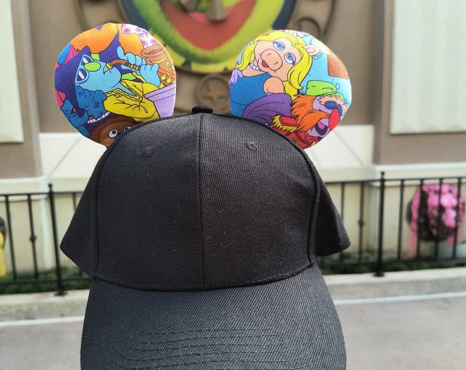 Muppets Mickey Ears on Baseball Cap, Electric Mayhem Mickey Ears on Hat ...