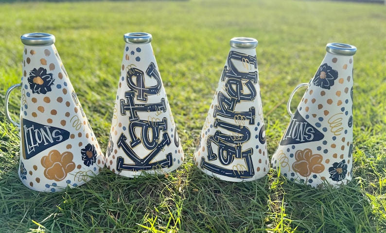 Handpainted Cheer Riveted Megaphone - Etsy