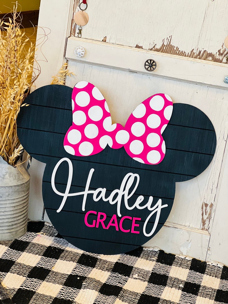 Big Ears Sign With Bow Minnie - Etsy